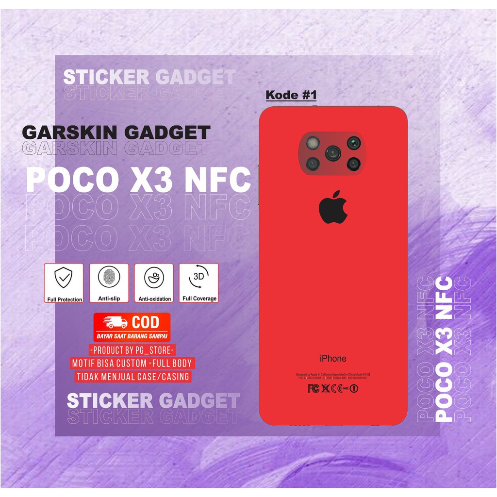 Jual Garskin POCO X3 NFC Sticker Original Motif Iphone (Isi 2pcs ...