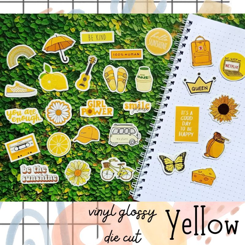 Jual STICKER AESTHETIC KUNING PART 1 | Shopee Indonesia