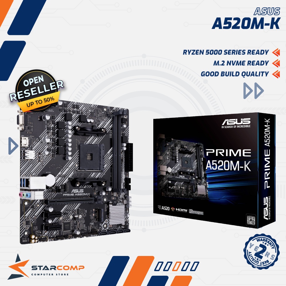 Jual Motherboard Asus Prime A520M-K / CSM AMD AM4 DDR4 A520 | Shopee Indonesia
