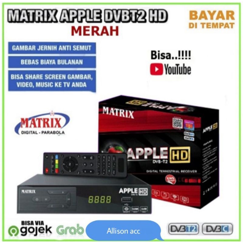 Jual SET TOP BOX MATRIX MERAH APPLE MATRIX DIGITAL RECEIVER ANALOG TO ...