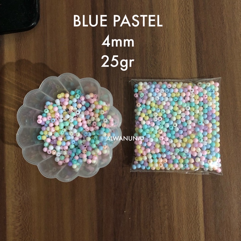 Jual mote fancy manik manik mutiara bulat susu kapur pastel 6mm 25gr bahan kalung phone strap ...