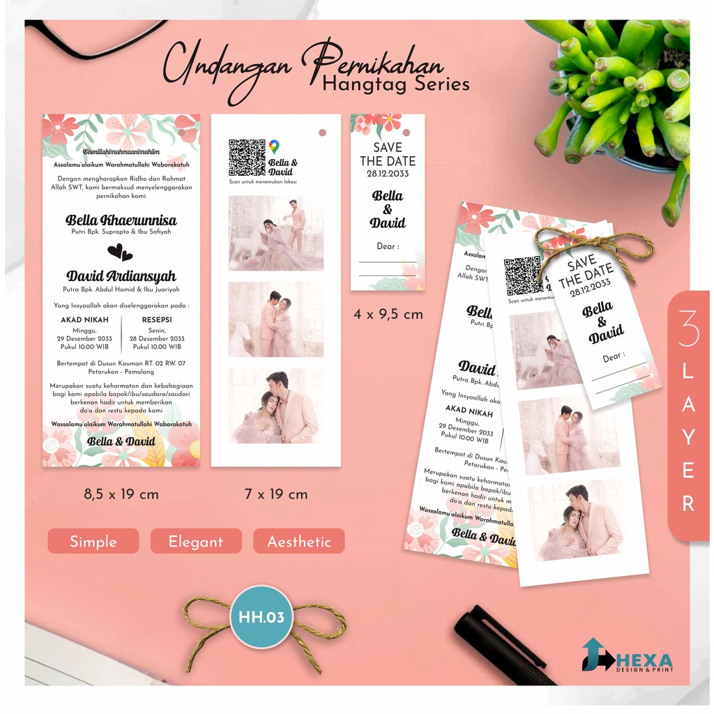Jual UNDANGAN PERNIKAHAN HANGTAG UNIK ELEGAN SIMPLE MURAH - UNDANGAN ...