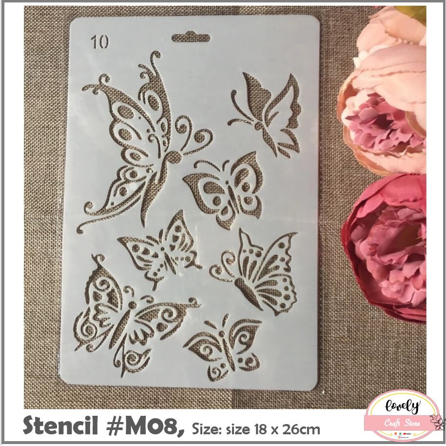Jual LovelyCraftStore | M01-M17 ~ Plastik Stensil Cetakan Stensil ...