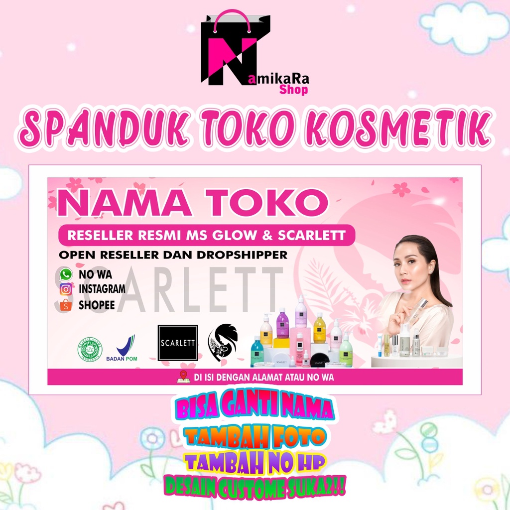 Jual Spanduk Banner Backdrop Toko Kosmetik/Banner Toko Kosmetik ...
