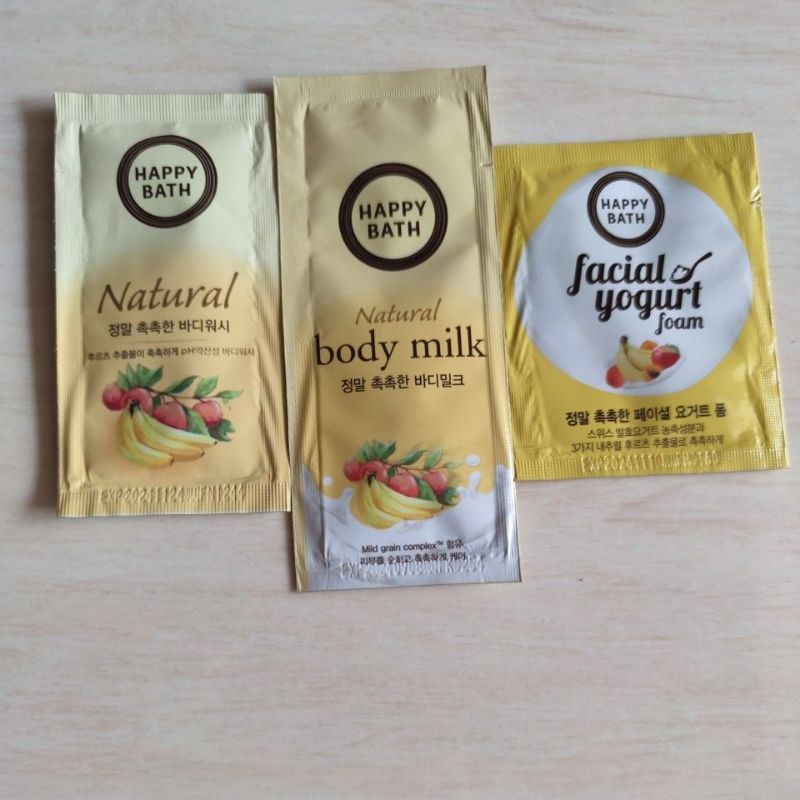 Jual HAPPY BATH TRIAL SACHET (HARGA SATUAN) KOREA | Shopee Indonesia