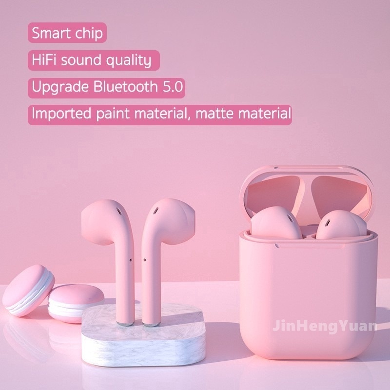 Jual Headset Macaroon Bluetooth pods 12i Tws /Earphone Warna Warni ...