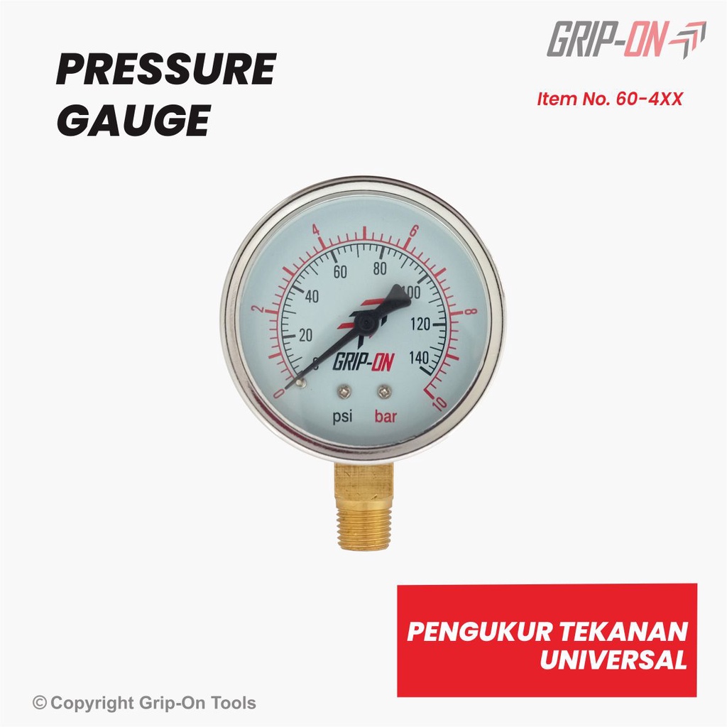 Jual Grip-On Pressure Gauge - Alat Ukur Tekanan - Manometer 2.5 4 6 10 ...