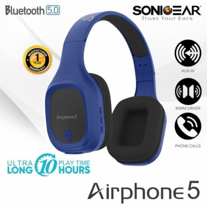 Jual Headphone Bluetooth Sonicgear Airphone 5 ORI | Shopee Indonesia