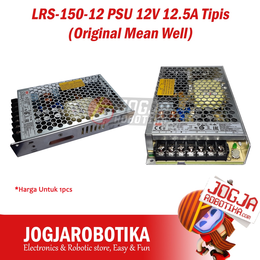 Jual PSU MEANWELL LRS-150-12 MEAN WELL 12V 12.5A 150W 150Watt Power ...