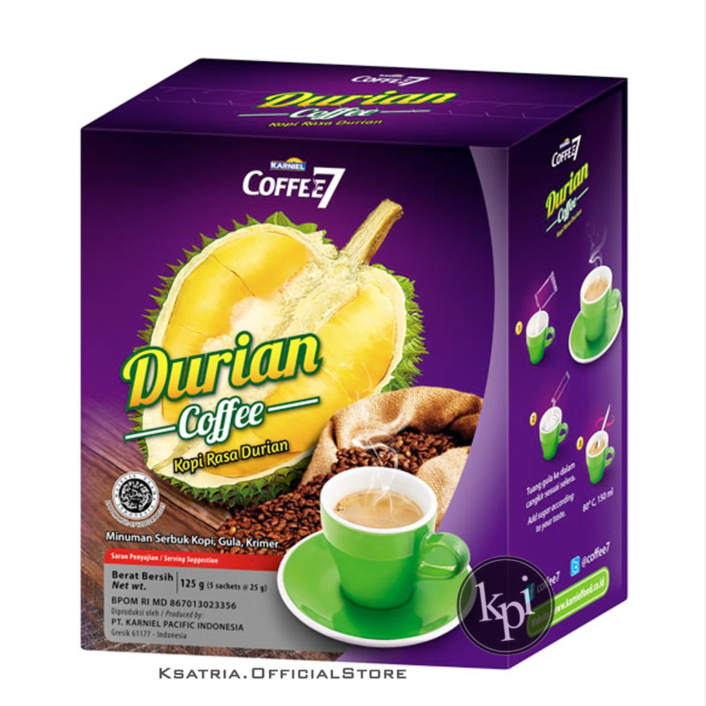 Jual COFFEE7 DURIAN COFFEE (1 BOX ISI 5) | Shopee Indonesia