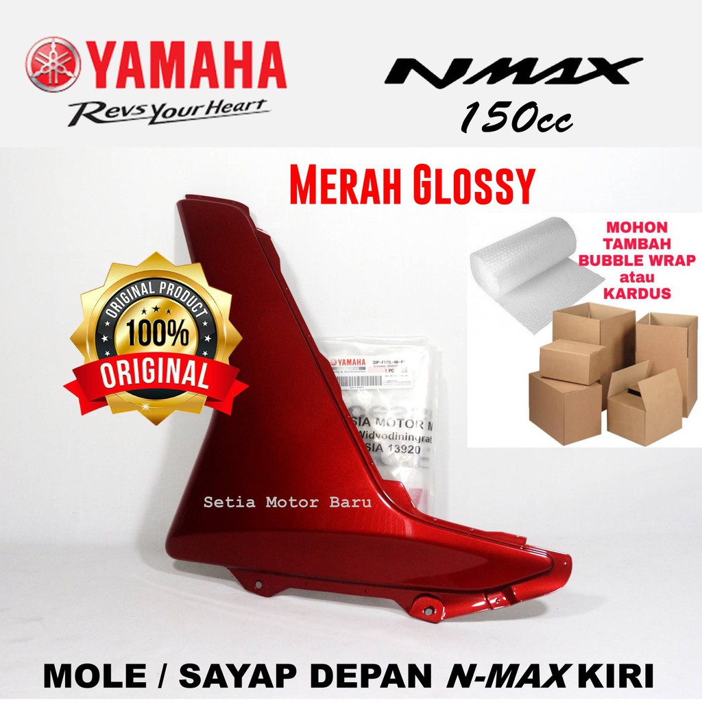 Jual Yamaha Sayap Depan Mole Side Cover Lumpur Nmax Merah Glossy KIRI ...