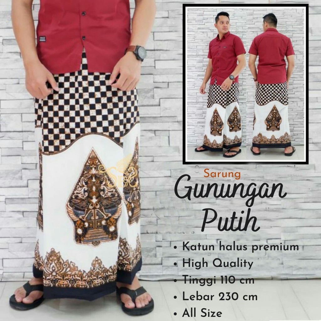 Jual Sarung Batik Lebaran Terbaru GUNUNGAN SOGAN PUTIH Solo Batik ...