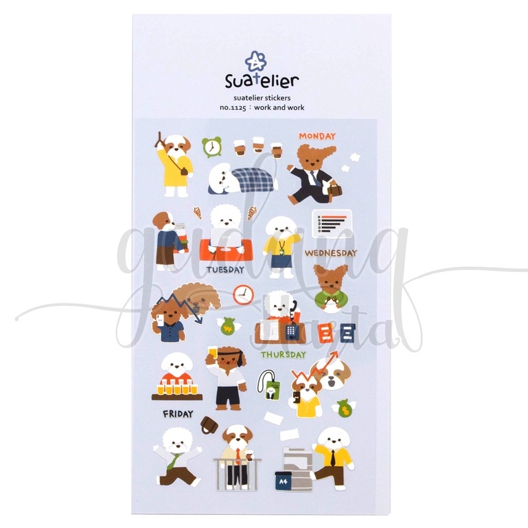 Jual Stiker Work And Work Dog Sticker Motif Pekerja Dan Hewan Scrapbook ...