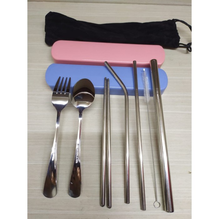 Jual MAKAN-PERALATAN-PAKET- SET ALAT MAKAN GARPU SUMPIT SEDOTAN ...