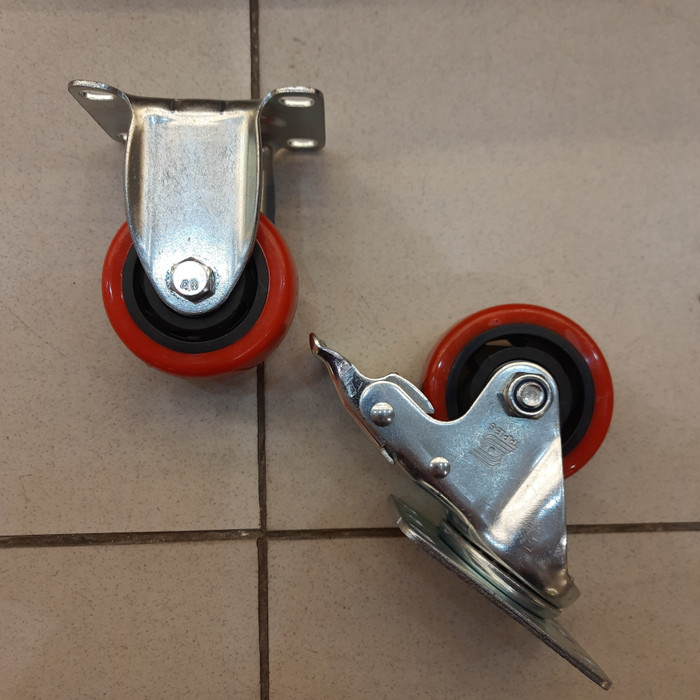 Jual RODA PU MEDIUM TAIWAN 3 INCI - NORMAL SET BRAKE (2 PUTAR+REM 2 ...