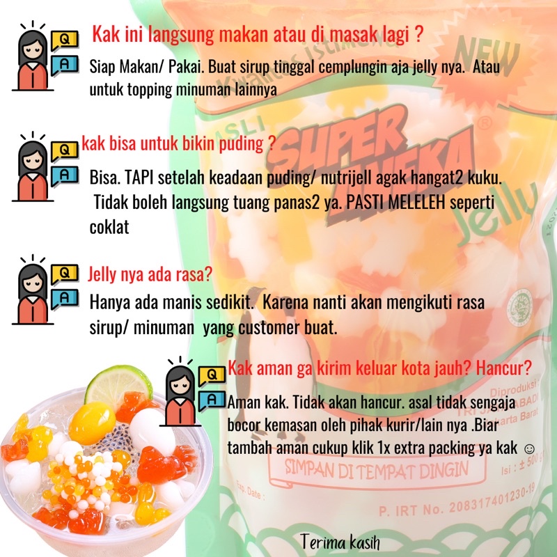 Jual jelly motif CENDOL 1KG/ Cendol pelangi / cendol / jelly potter ...