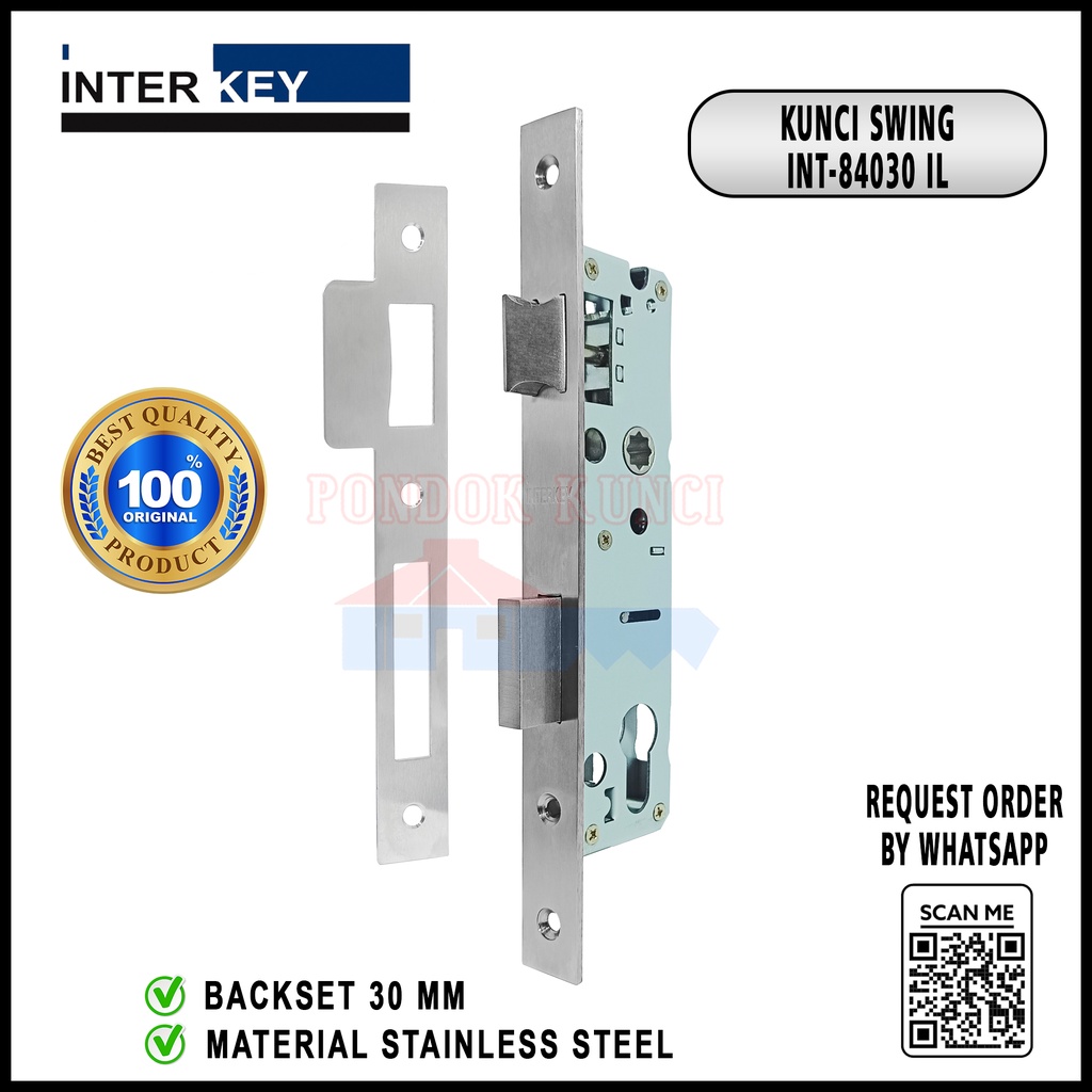Jual Mortise Door Lock INTERKEY 84030 IL Body Kunci Pintu Swing Pintu ...