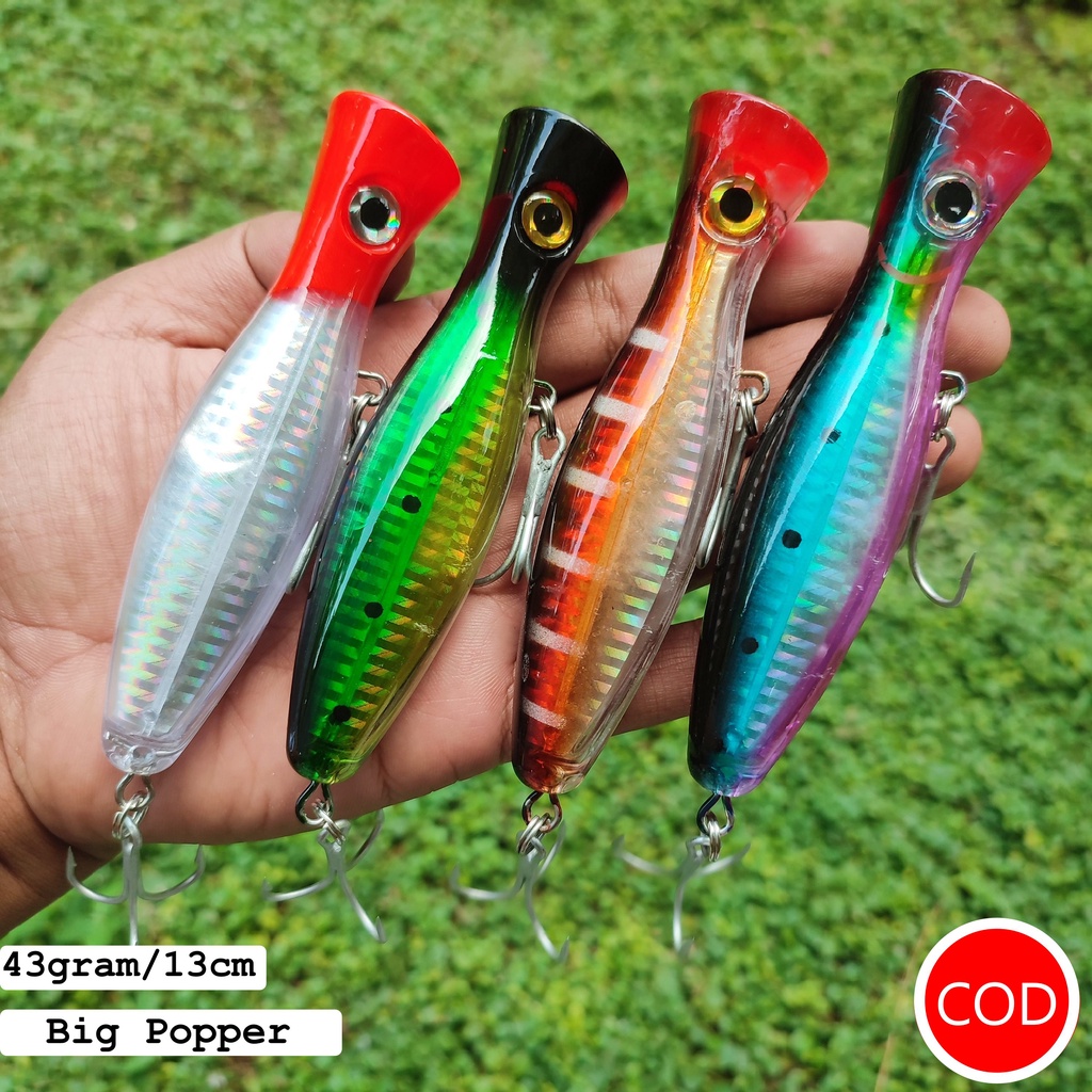 Jual 1Pcs 13cm/43g Big Popper Umpan Pancing Popping Fishing Lure Casting Bait Besar | Shopee ...