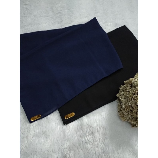 Jual Pashmina Ceruti PREMIUM navy label AKRILIK | Shopee Indonesia