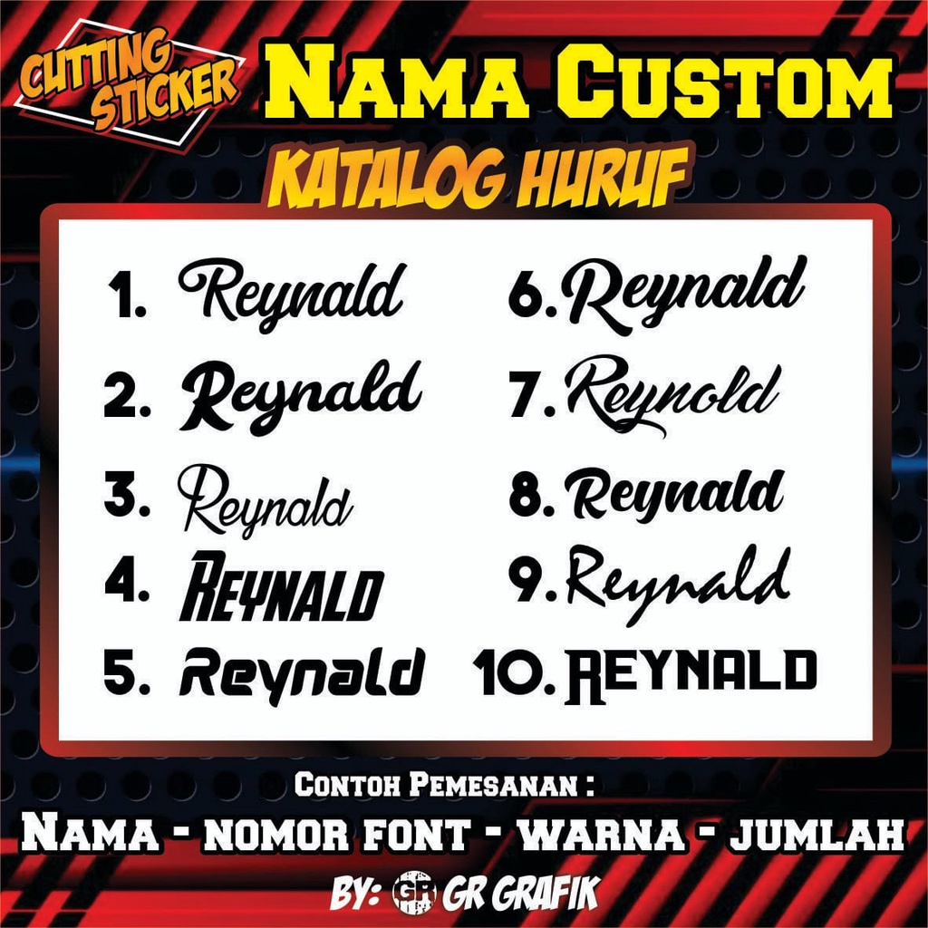 Jual STIKER CUTTING NAMA CUSTOM/STIKER NAMA VIRAL/STIKER TIMBUL ANTI ...