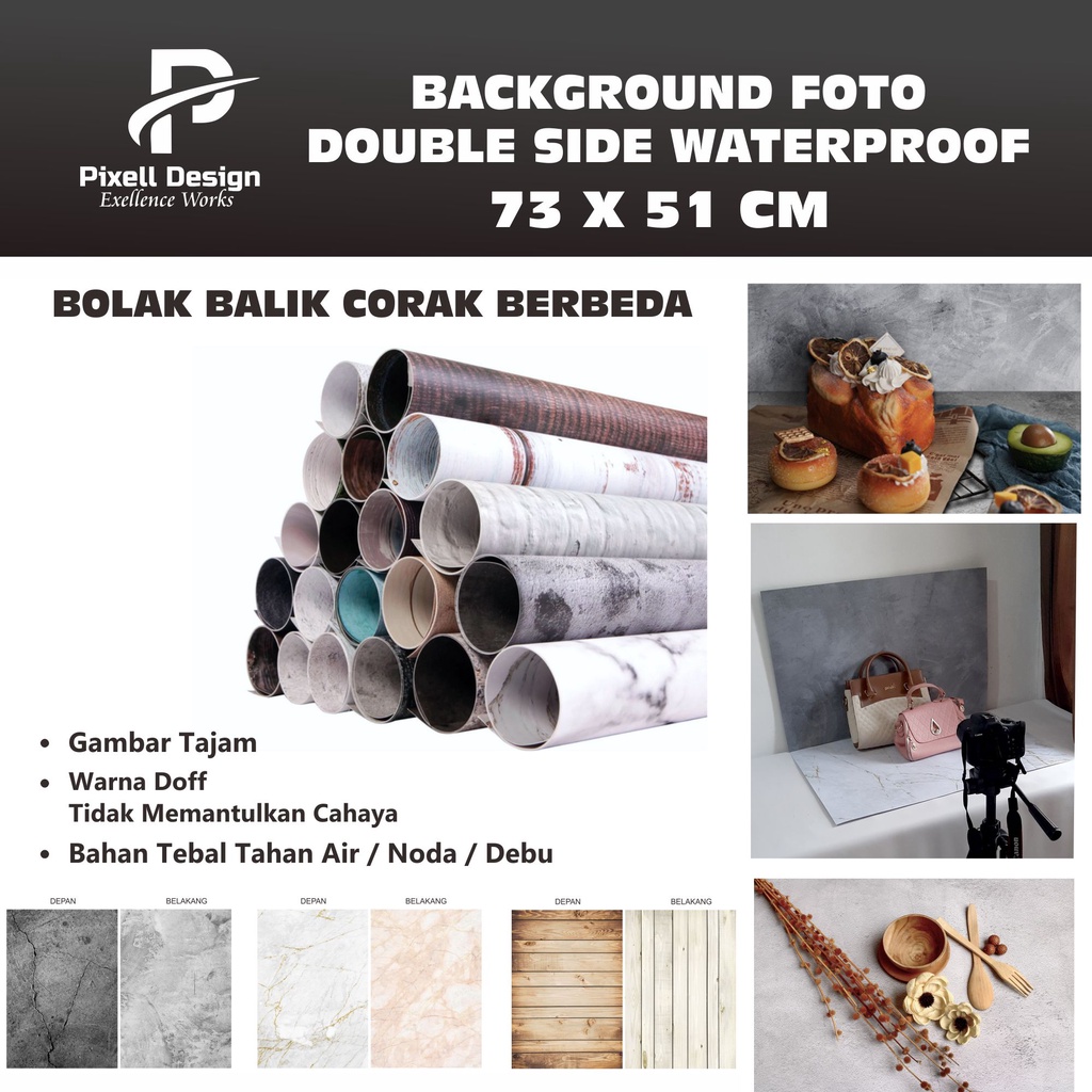 Jual Background Foto Produk / Alas Foto Double Motif / Kayu / Abstrak ...