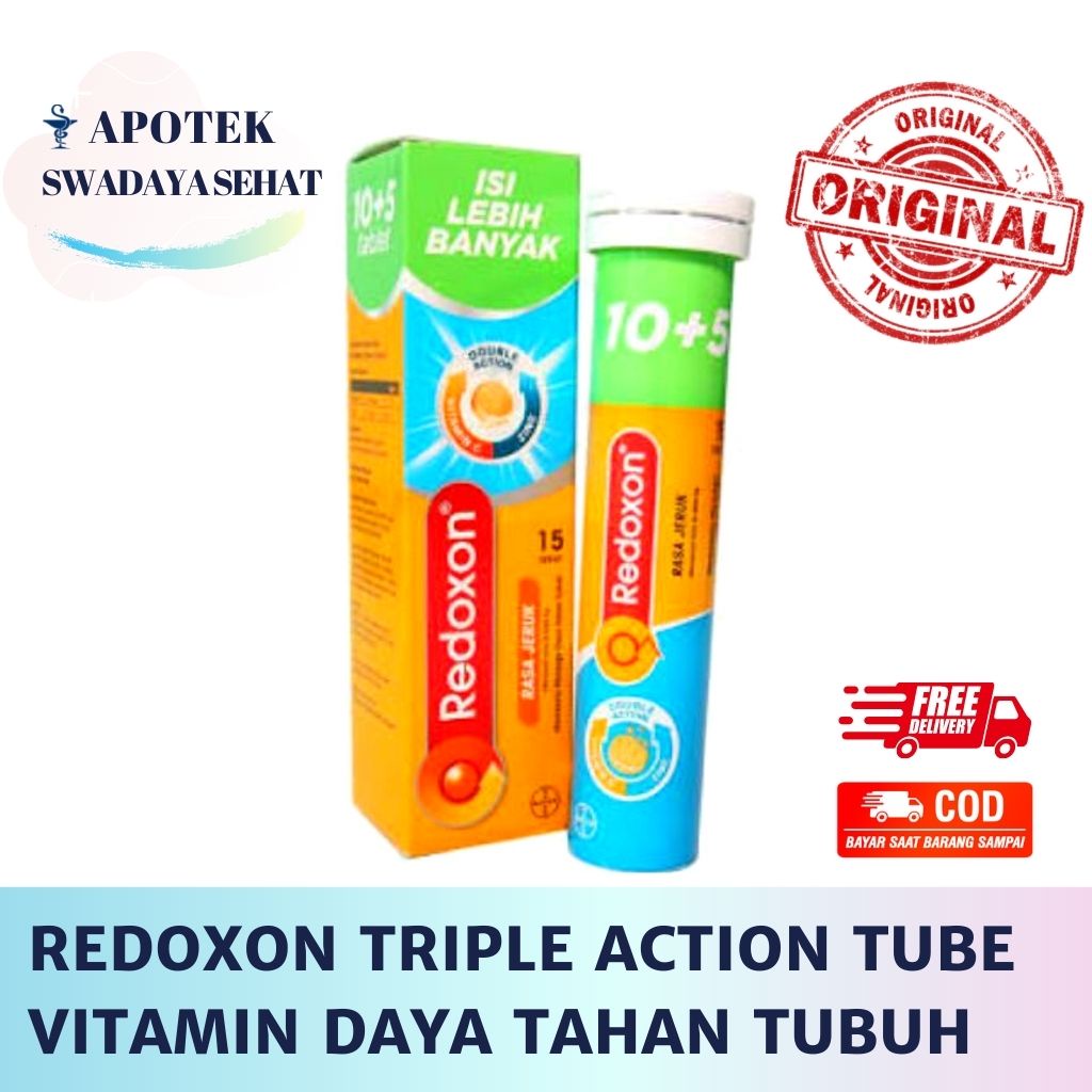 Jual REDOXON TRIPLE ACTION Isi 15 Tablet Effervescent - Rasa Jeruk Tube ...
