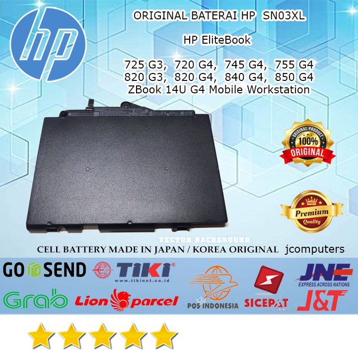 Jual Laptop Battery SN03XL for HP EliteBook 725 G3 820 G3 | Shopee ...