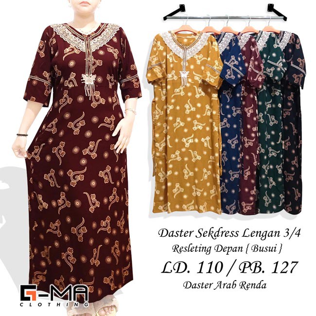 Jual DASTER KEKINIAN | DASTER SEKDRESS LENGAN 3/4 | DASTER BUSUI RENDA ...