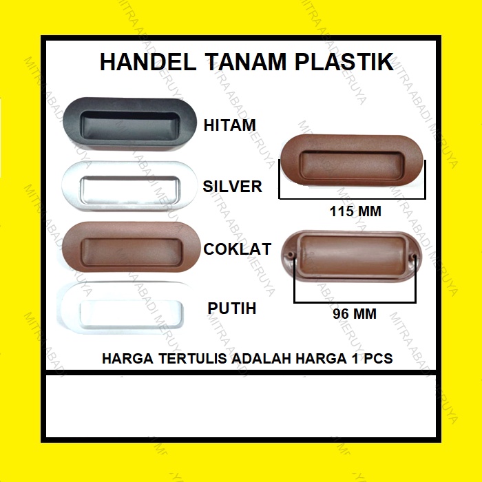 Jual Handle Handel Tarikan Laci Lemari Plastik Tanam Oval 96 mm ...