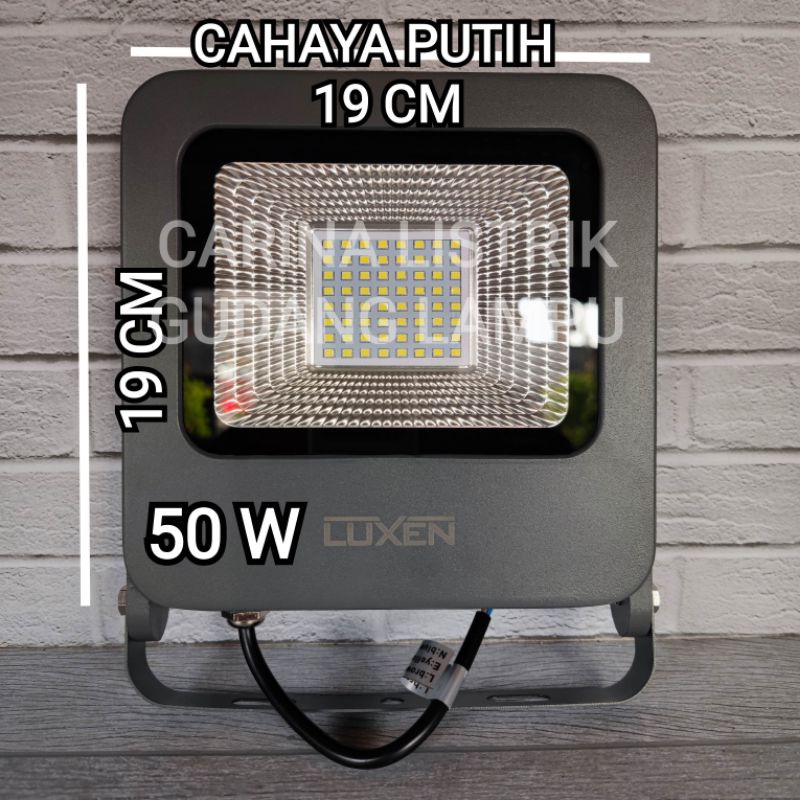 Jual LUXEN LAMPU SOROT LED FLOOD LIGHT 50W 50 WATT CAHAYA PUTIH BAGUS ORIGINAL GARANSI 1 TAHUN ...