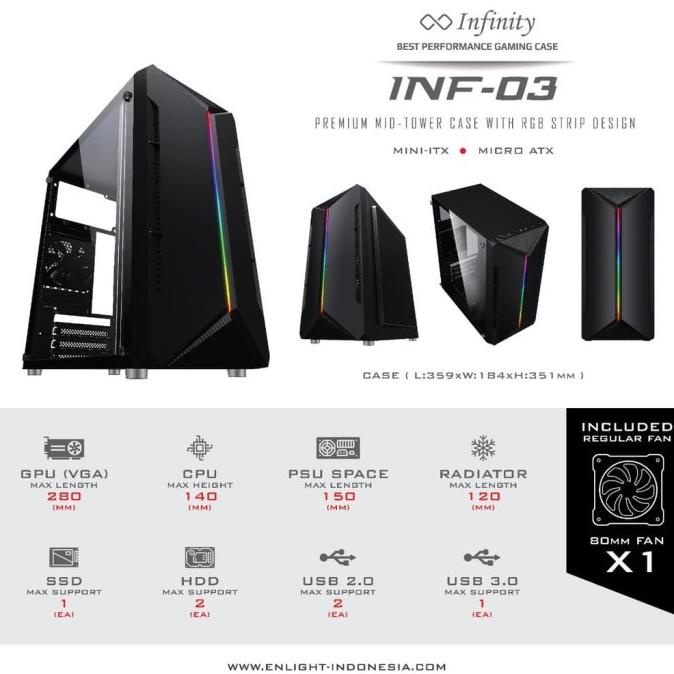 Jual Produk Terbaik] Casing Infinity F03 Casing Gaming Inf-03 Usb 3.0 ...