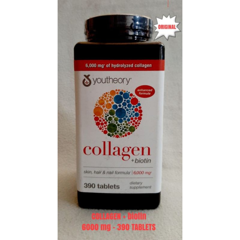 Jual Youtheory Collagen+Biotin 6000mg isi 390 tablets | Shopee Indonesia