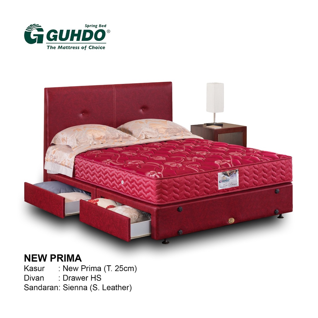 Jual Bed Set Kasur Spring Bed Guhdo New Prima - Sienna Drawer HS / Laci Full Set | Shopee Indonesia