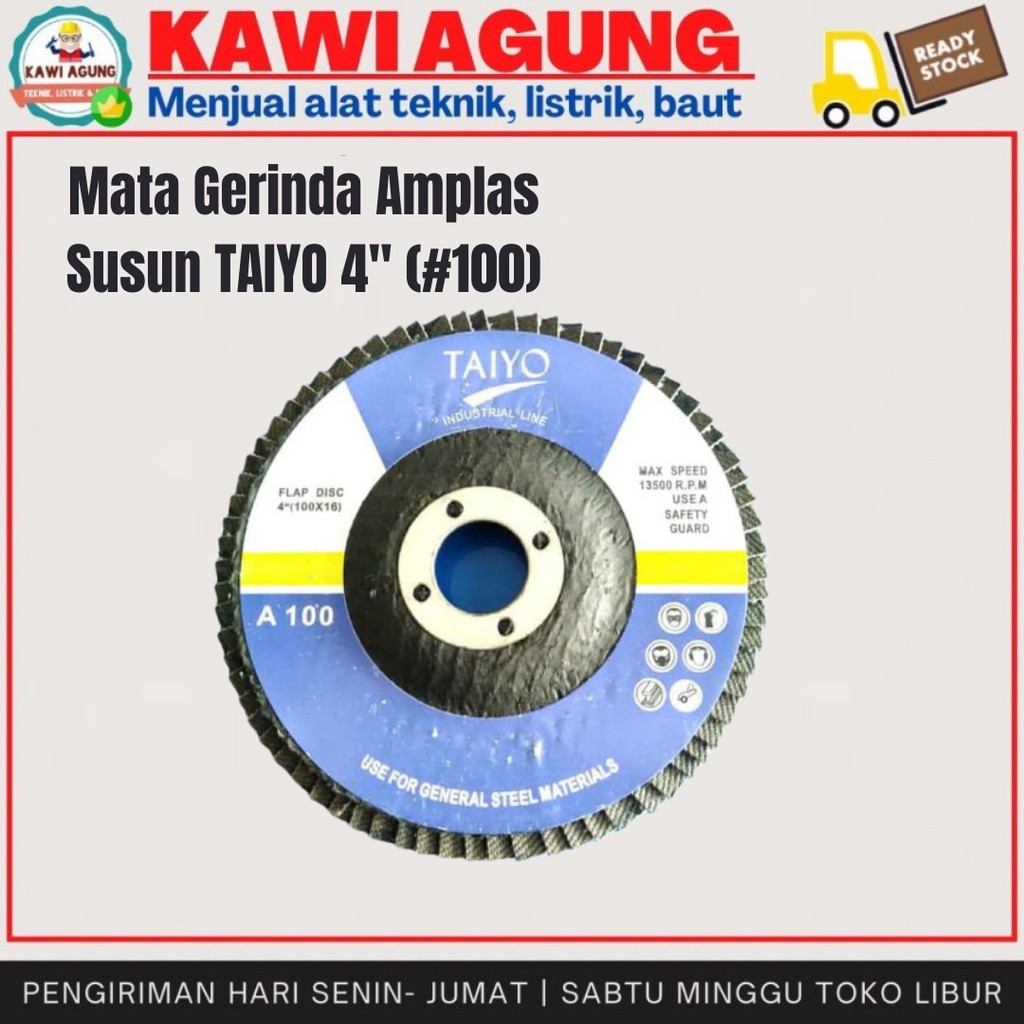 Jual MATA GERINDA AMPLAS SUSUN TAIYO GRIT #100 UKURAN 4 INCH ...