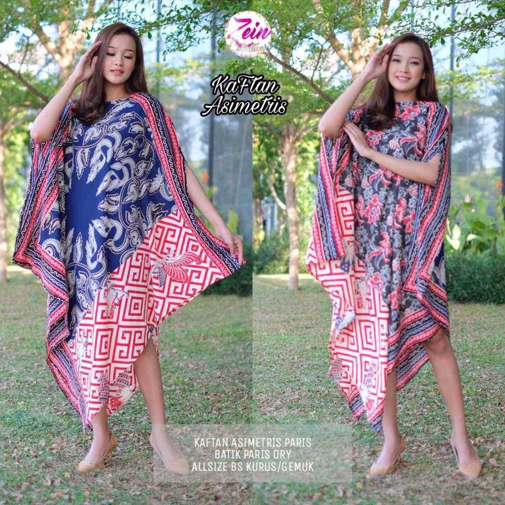 Jual Kaftan Batik Asimetris 3D #27 Dress Batik Wanita Modern | Shopee ...