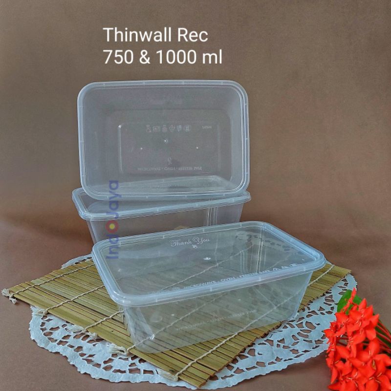 Jual THINWALL / KOTAK / THINWALL KOTAK / KOTAK MAKAN / RECT 750 ML & 1000 ML ISI 25 PCS / FOOD ...