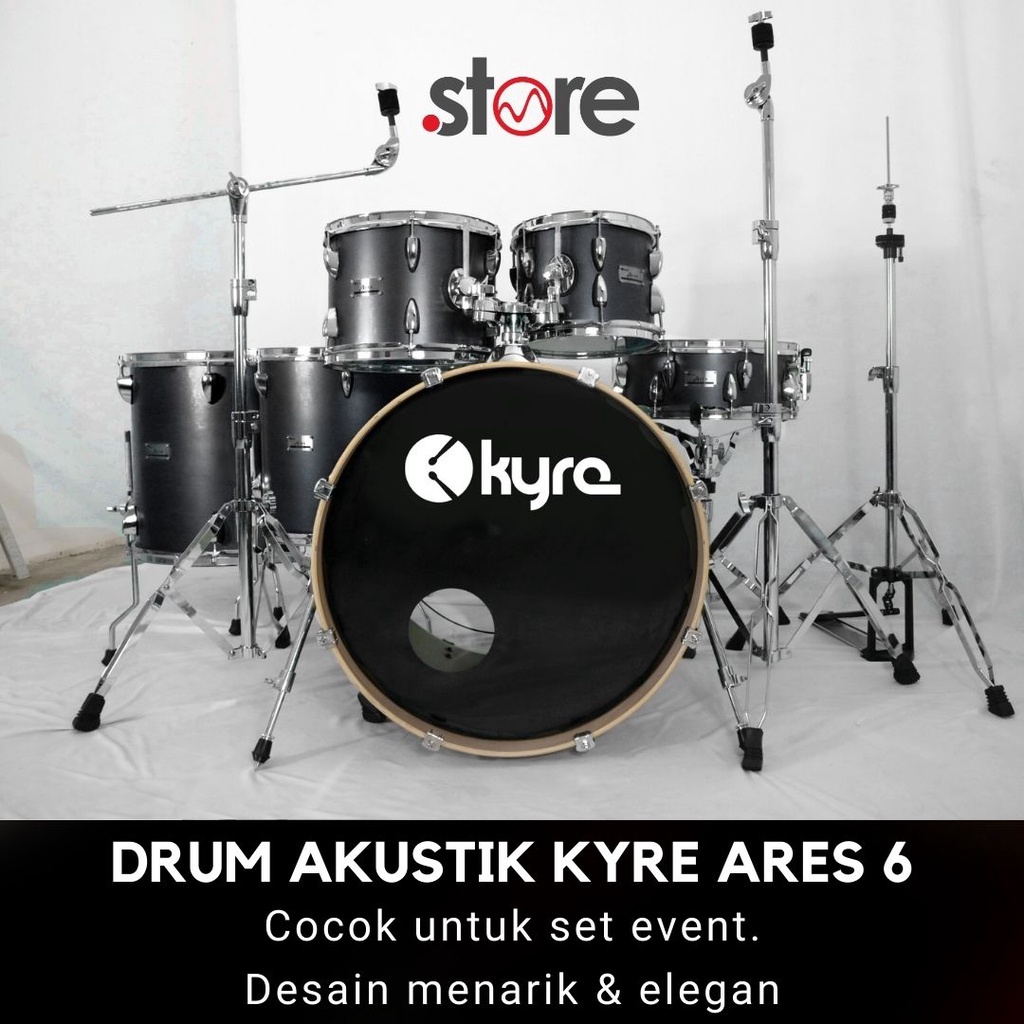 Jual Drum Akustik Kyre Ares 6 - 6 set Bonus Kursi Drum dan Pedal ...