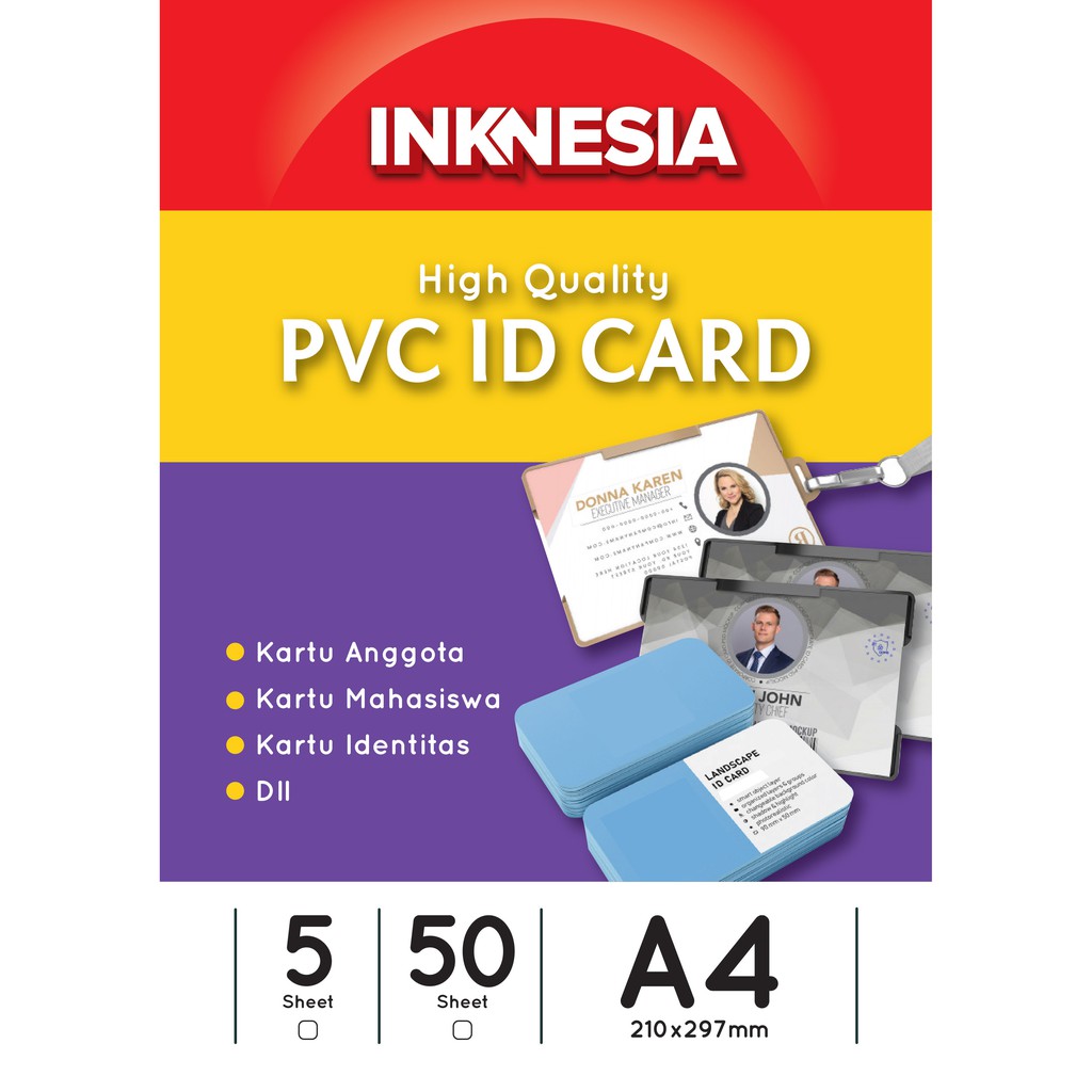 Jual Kertas PVC Inknesia Bahan ID Card Instan A4 isi 5 Lembar | Shopee ...