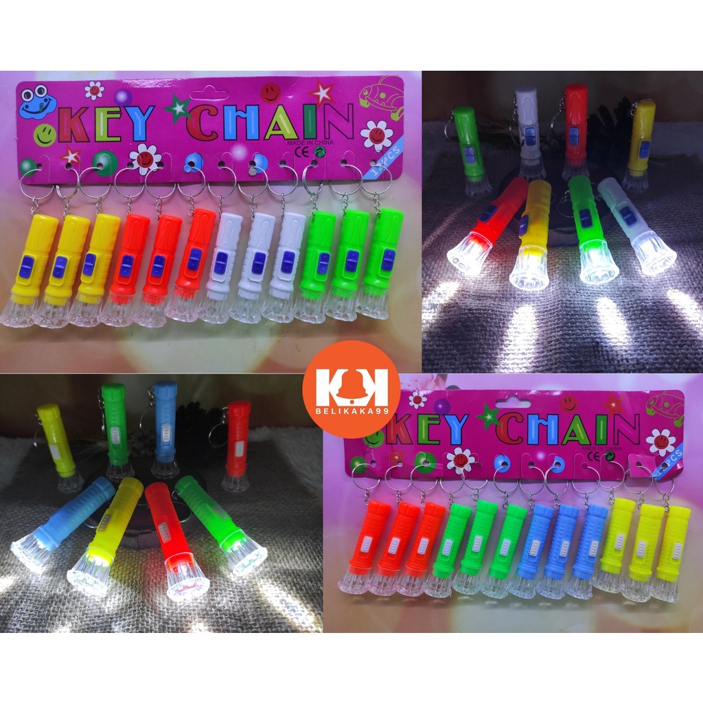 Jual GANTUNGAN KUNCI SENTER MINI LED WARNA WARNI / GANTUNGAN KUNCI ...