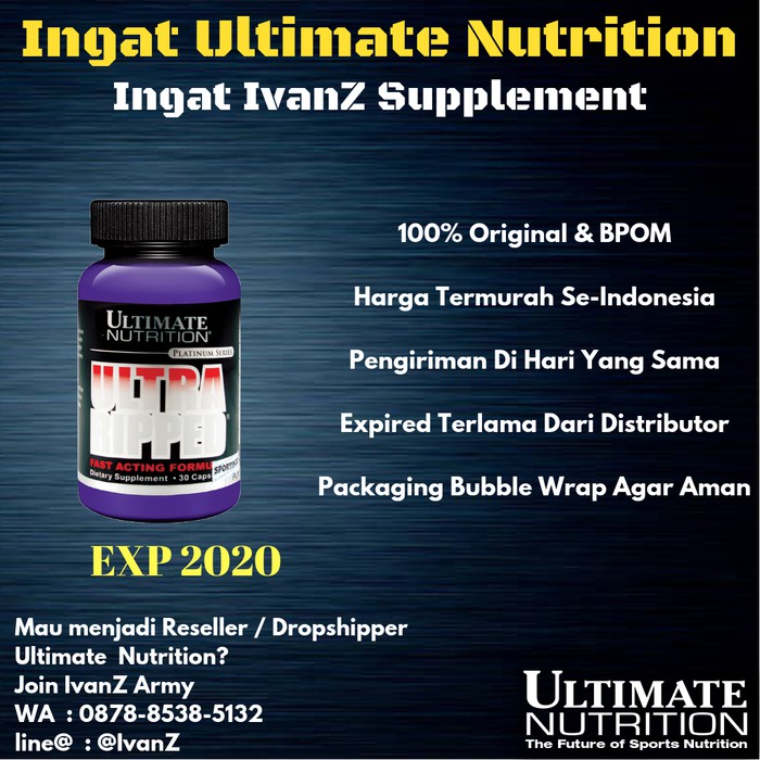 Jual Ultra Ripped Fast Acting Formula 30 Caps Ultimate Nutrition