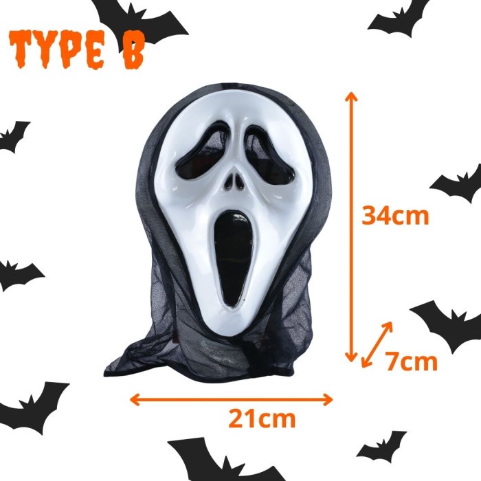 Jual SALE Topeng Halloween Scream Kostum Hantu Seram Scary Skull ...