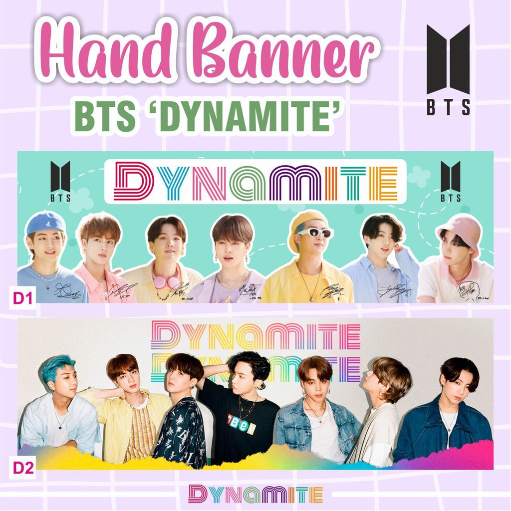 Jual HAND BANNER BTS DYNAMITE KPOP SUGA JIN JUNGKOOK JIMIN V RM J-HOPE ...