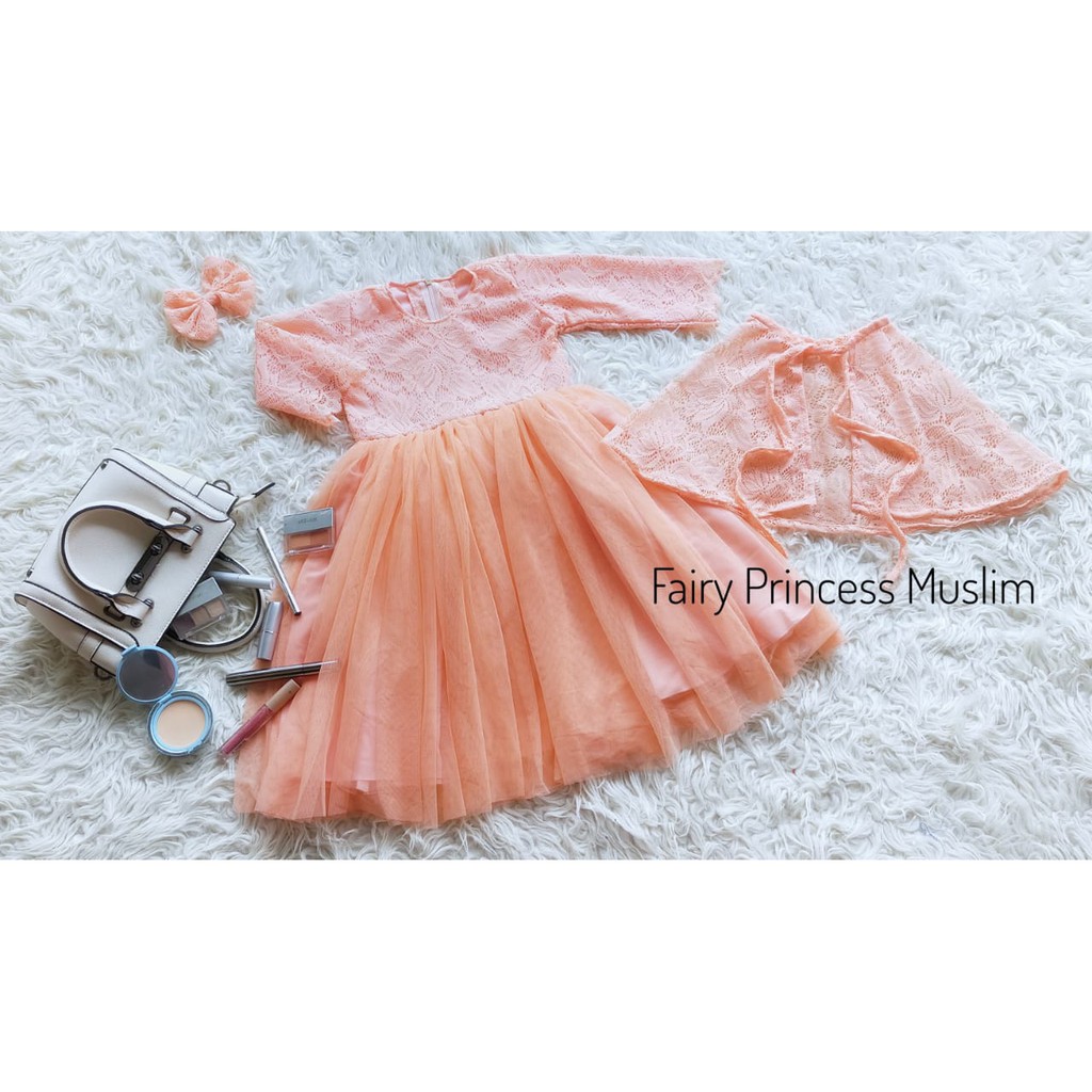 Jual FAIRY PRINCESS MUSLIM DRESS KIDS USIA 0-2 TAHUN WARNA PEACH (Ready ...