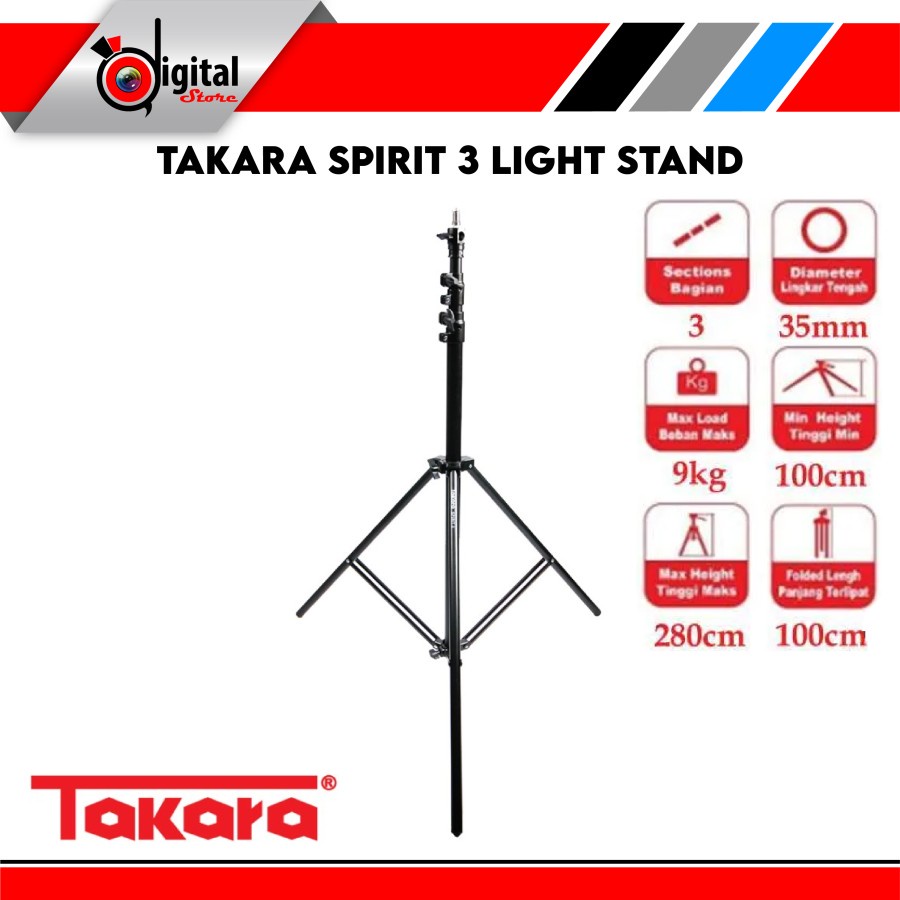 Jual Tripod Takara Spirit-3 Light Stand | Shopee Indonesia