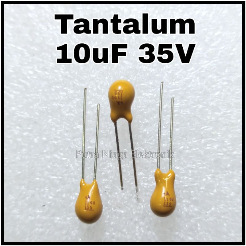 Jual Tantalum 10uF 35V Kapasitor Polar 106 35Volt/ 10 uF 35 Volt ...