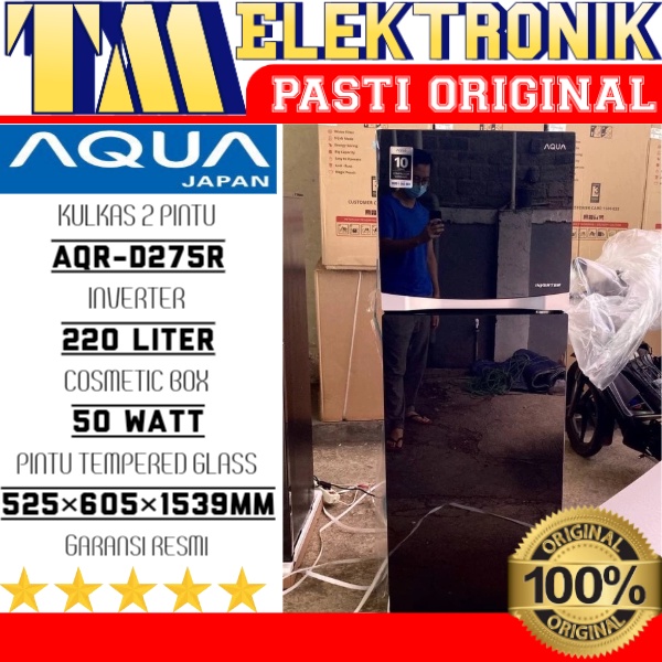 Jual KULKAS AQUA AQR D275R / KULKAS 2 PINTU INVERTER KAPASITAS 220 LITER | Shopee Indonesia