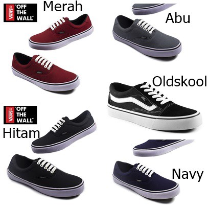 Jual SEPATU VANS PRIA AUTHENTIC FULL BLACK HITAM POLOS WHITE PUTIH ...