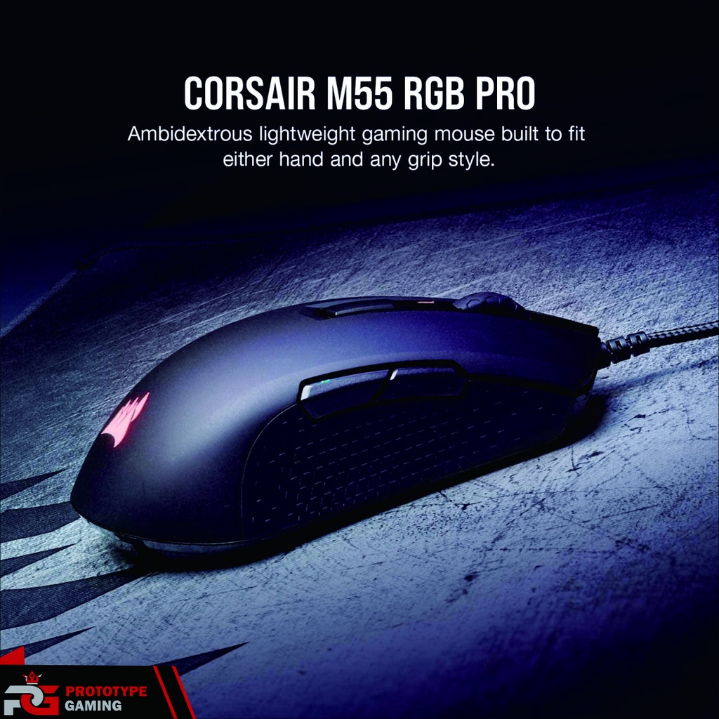 Jual Corsair M55 RGB PRO Gaming Mouse Ambidextrous Black White | Shopee ...