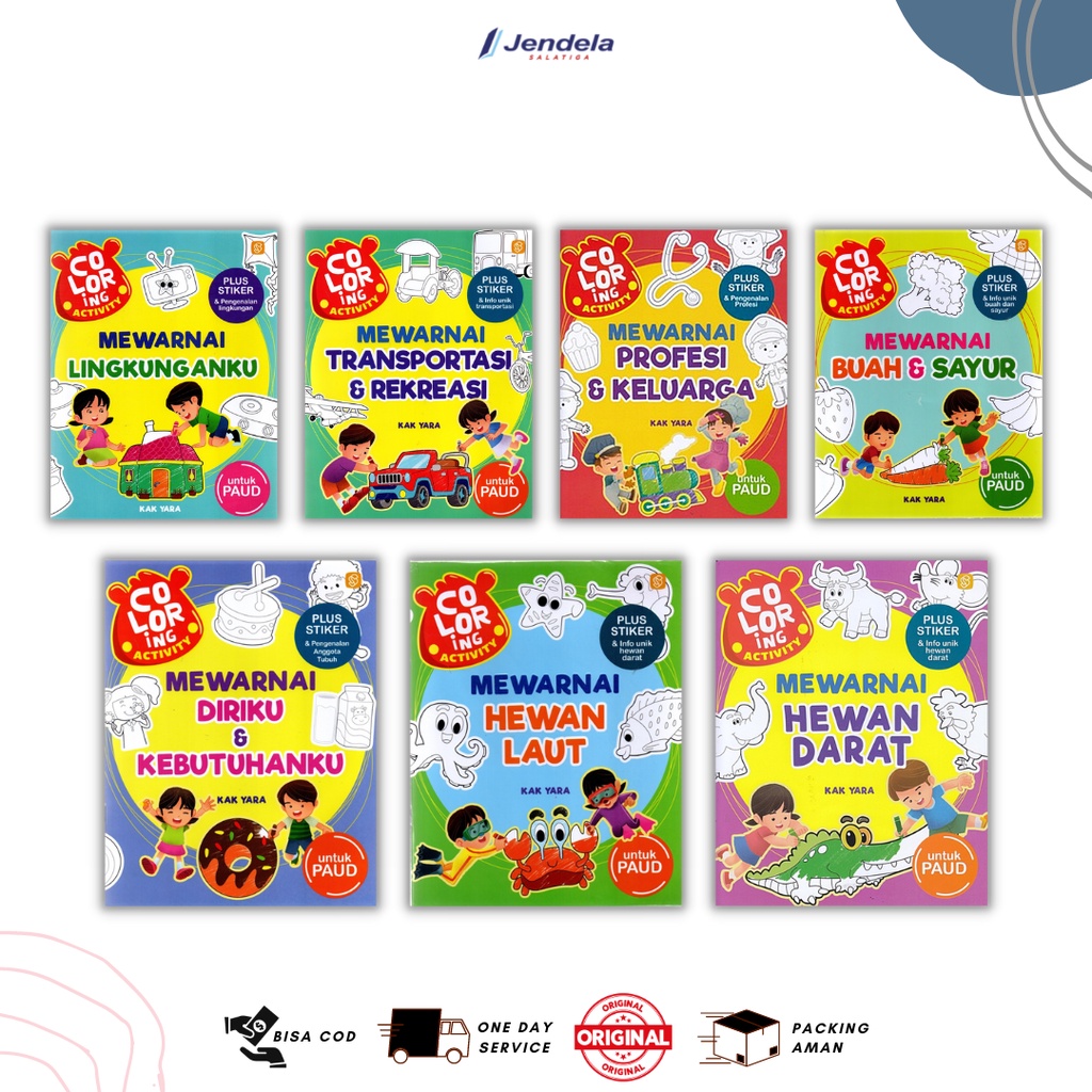 Jual Buku Mewarnai Anak PAUD Bonus Sticker - Coloring Activity | Shopee ...