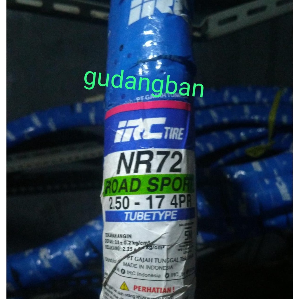 Jual IRC NR72 250 17 ban 2.50 ring 17 luar motor bebek Tubetype ...
